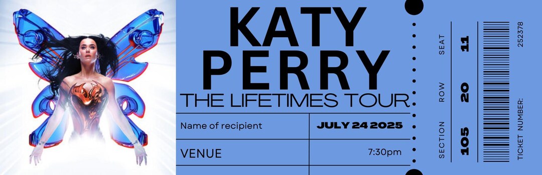 Katy Perry Lifetime’s Tour - Gifting Ticket X Memorabilia Ticket - Etsy