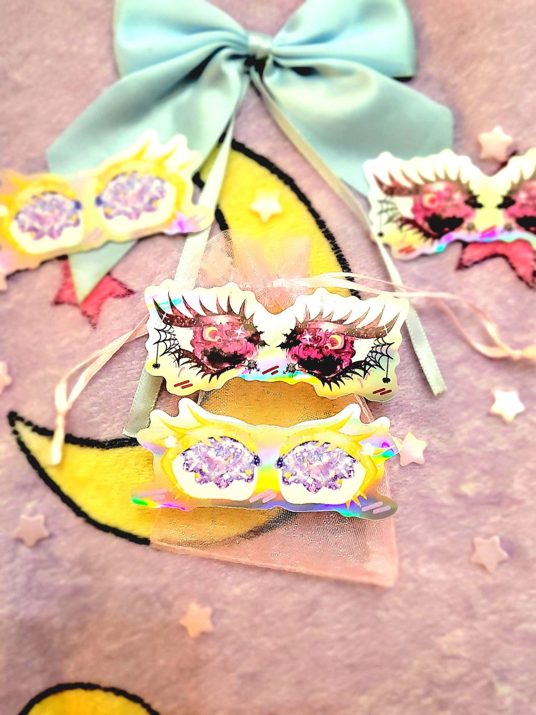 Holographic Anime Eyes Sticker - Etsy