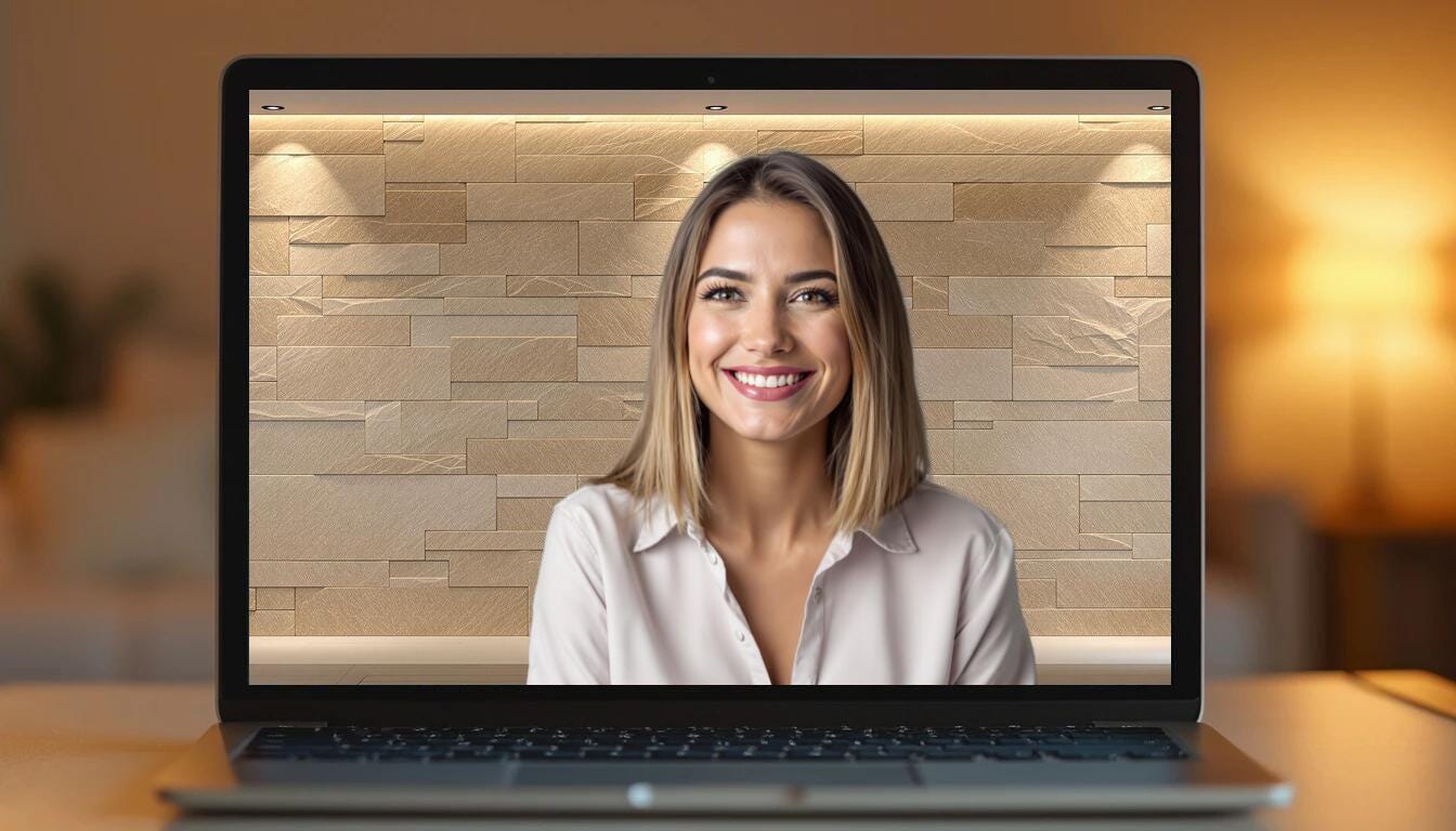 Neutral Stone Wall Virtual Background | Elegant Minimalist Texture for ...