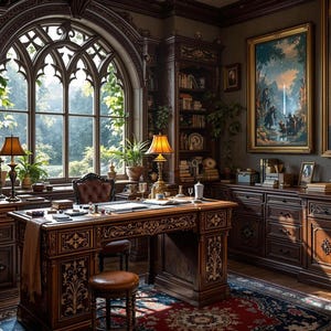 Virtual Background - Fantasy Dungeons Dragons Cozy Office Magical Home ...