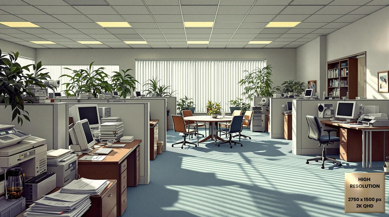 Funny 90s Office Virtual Background | Retro Corporate Cubicle for Zoom ...