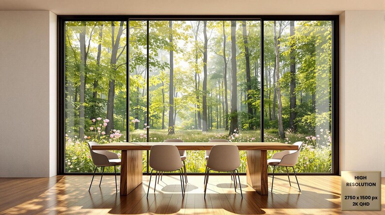Virtual Background Natures Forest Trees & Wildflowers Professional Home ...