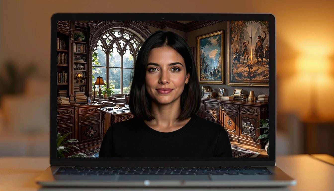 Virtual Background - Fantasy Dungeons Dragons Cozy Office Magical Home ...