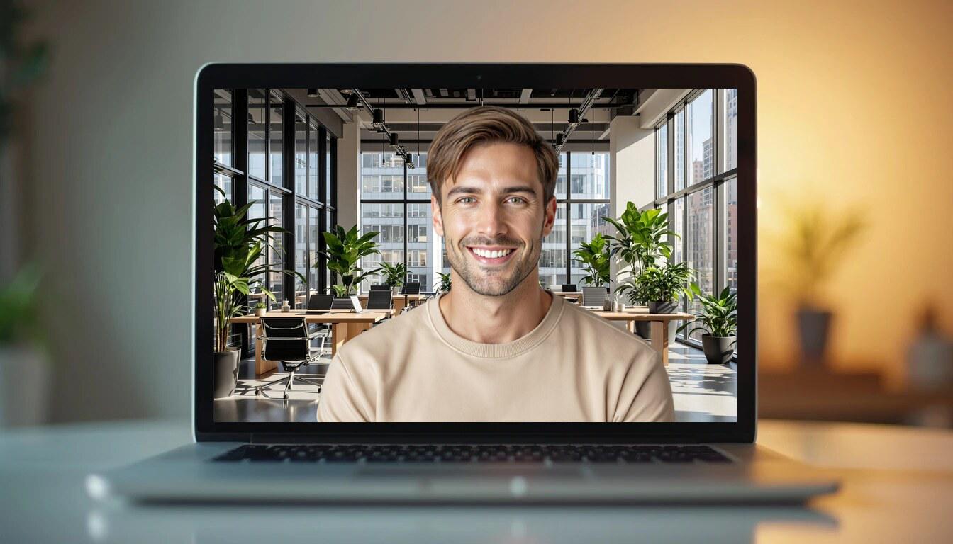 Virtual Background - Professional Home Office Co-working Backdrop for ...