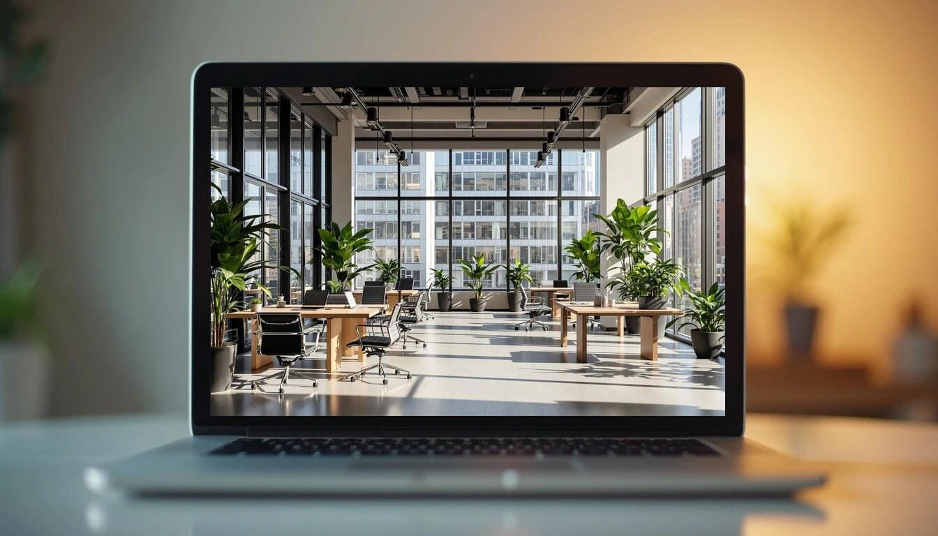 Virtual Background - Professional Home Office Co-working Backdrop for ...