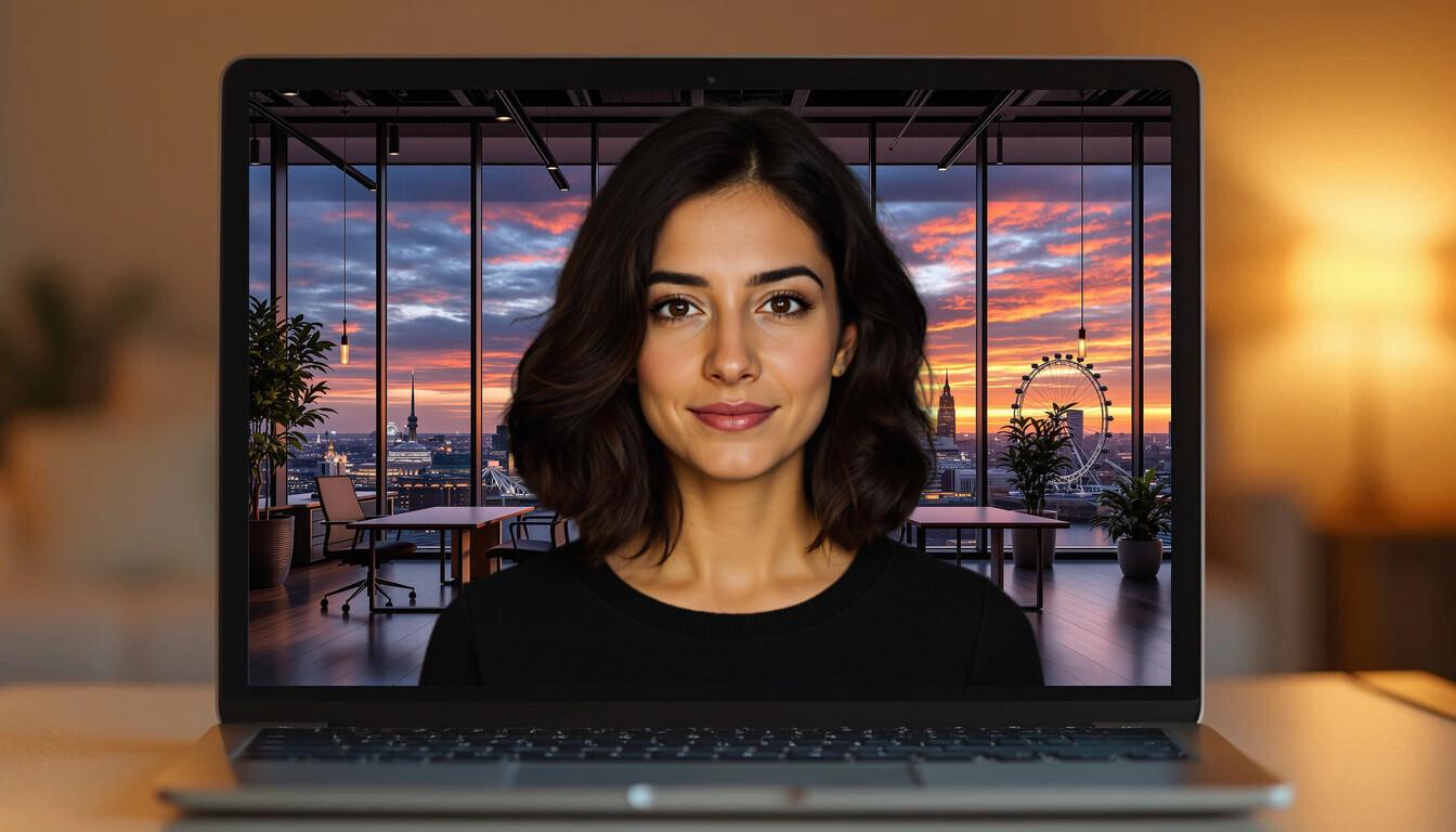 London City Skyline Virtual Background: Sunset Office View (digital ...