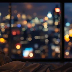 Virtual Background - Cozy Night Bokeh Colorful Twinkling City Home ...