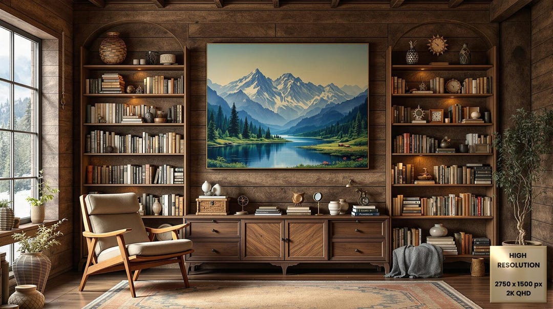 Virtual Home Office Zoom Background - Rustic Cozy Cabin Backdrop With ...