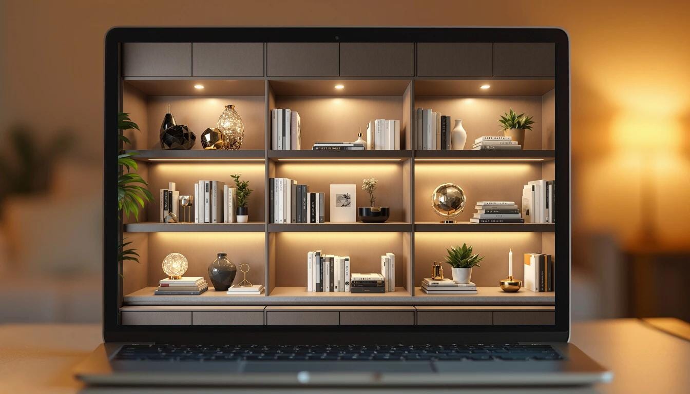 Modern Home Office Virtual Background | Teams Background Luxury Wall ...