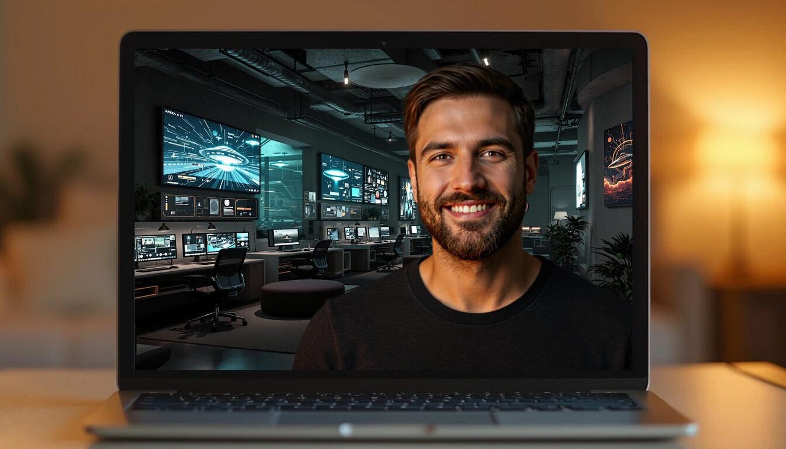 Virtual Background - Area 51 Alien Scifi Lab Theme - Backdrop for ...