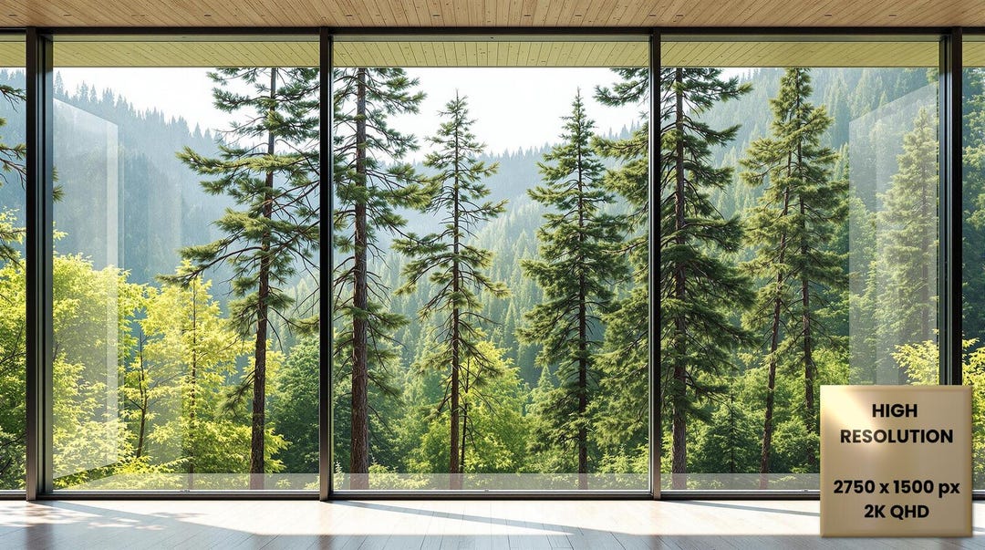 Virtual Background - Elegant Pine Trees in Nature Professional Home ...