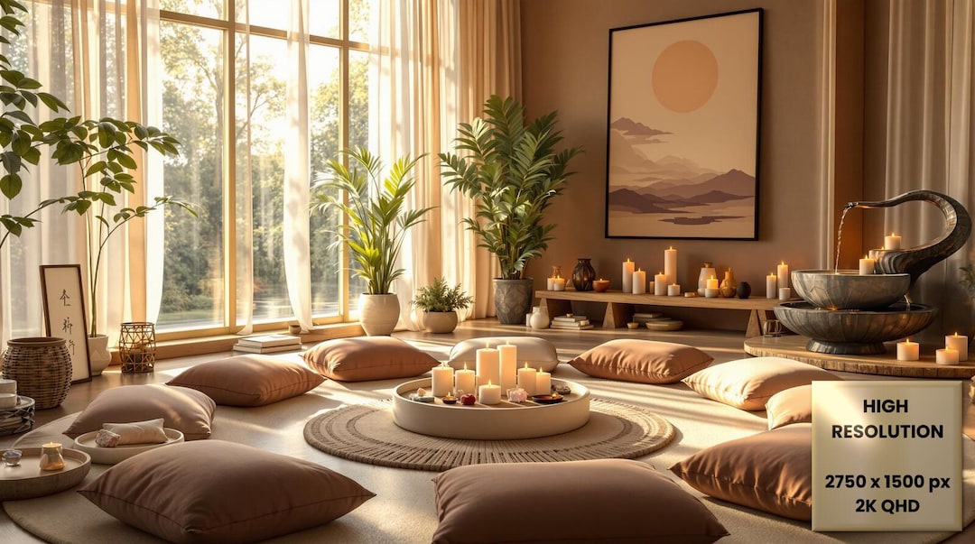 Virtual Background - Spiritual Zen Meditation Studio Home Office ...