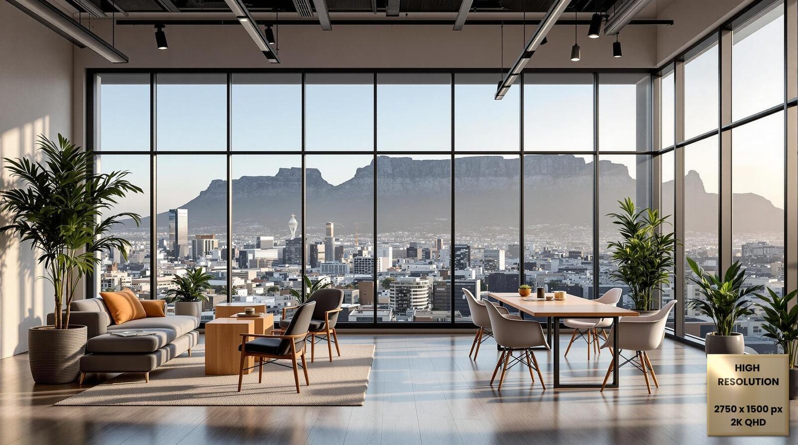 Virtual Office Zoom Background, Co-working Backdrop for Meetings, 16:9 ...