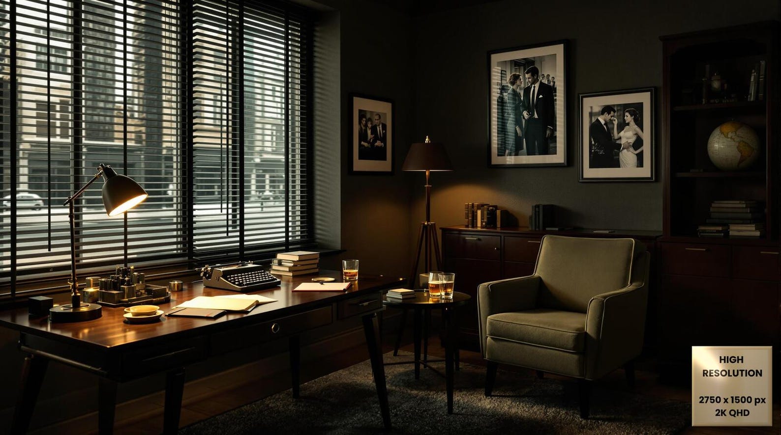 Retro Vintage 1940's Film Noir Luxury Virtual Zoom Background - Elegant ...