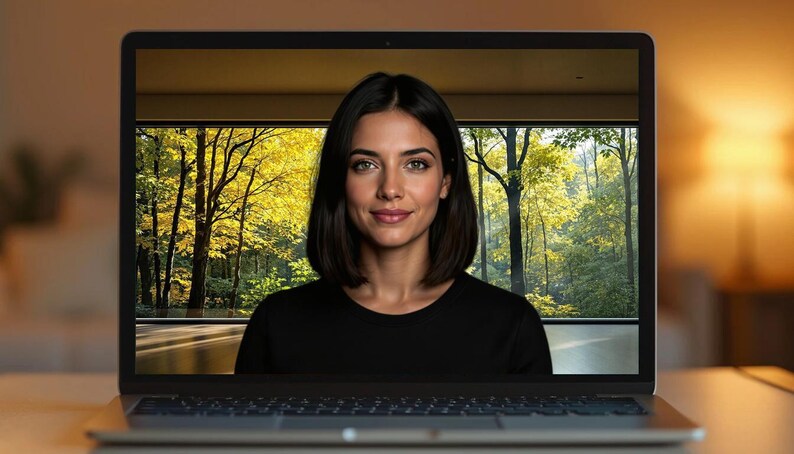 Fall Trees Virtual Background: Professional Zoom Meeting Backdrop ...