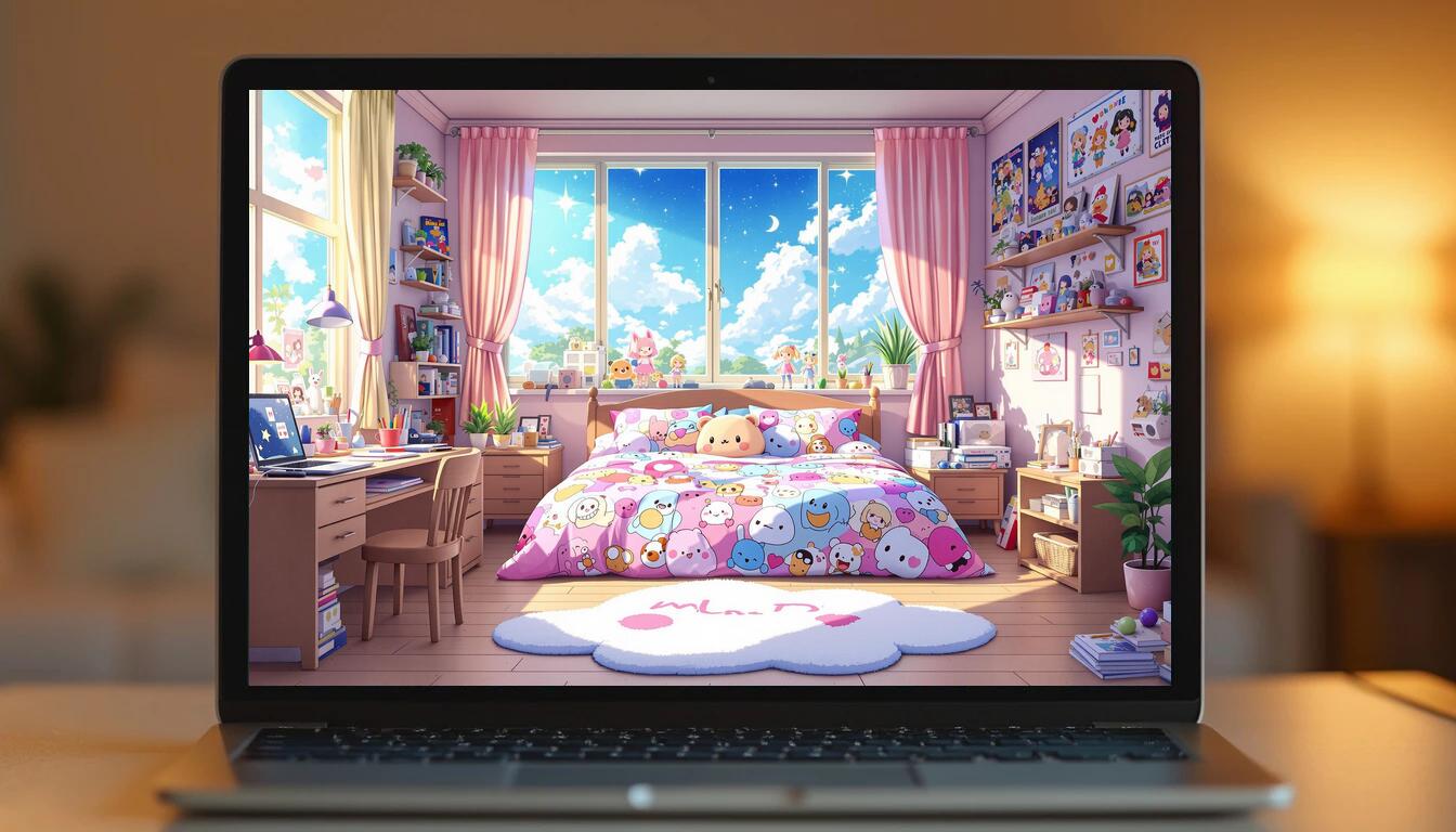 Virtual Background - Cozy Bedroom Anime Ghibli Inspired Backdrop for ...