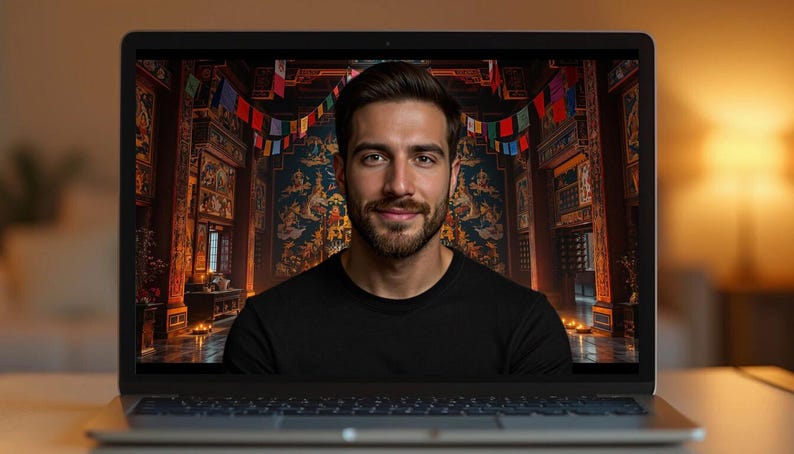 Zen Temple Zoom Background | Serene Buddhist Shrine for Mindful ...