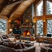 Winter Log Cabin Virtual Background - Zoom Background Cozy Fireplace ...