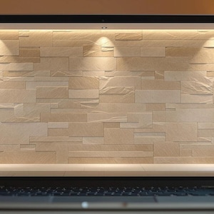 Neutral Stone Wall Virtual Background | Elegant Minimalist Texture for ...