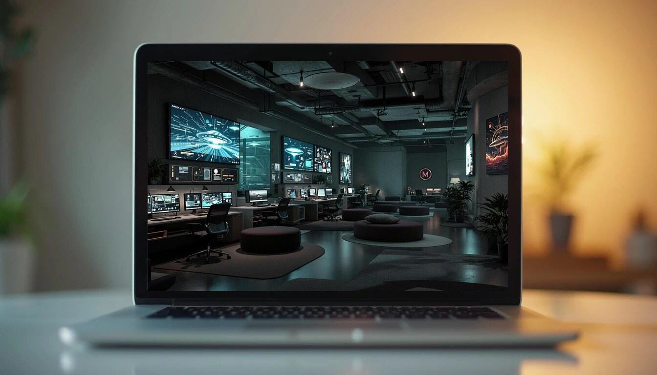 Virtual Background Area 51 Alien Scifi Lab Theme Backdrop for Meetings ...