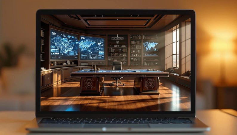 Important Work Command Center Virtual Background | Streaming Background ...