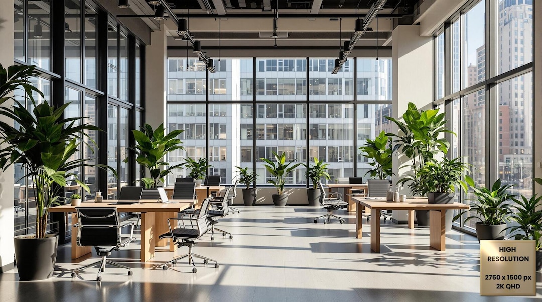 Virtual Background - Professional Home Office Co-working Backdrop for ...