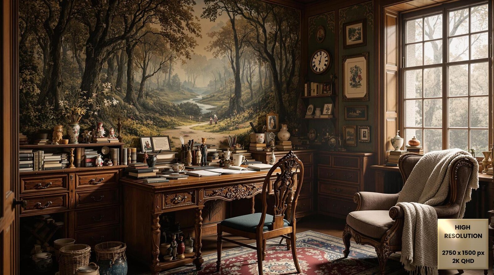 Virtual Background - Fantasy Fairy Tale Grimm Enchanted Home Office ...