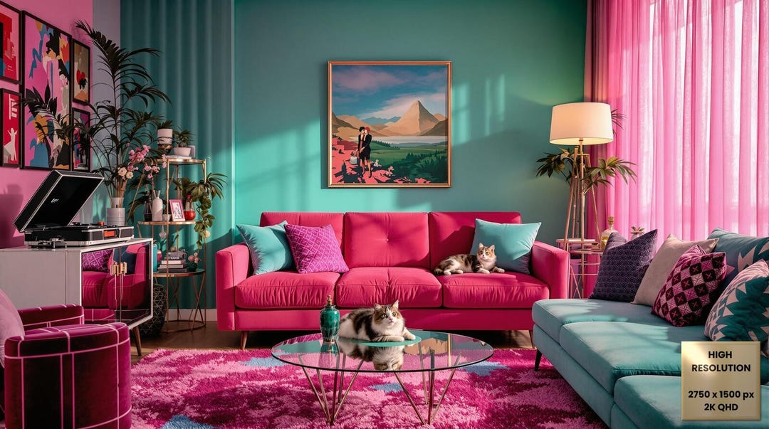 Virtual Home Office Zoom Background - 1950's Vintage Glam Retro Pinup ...