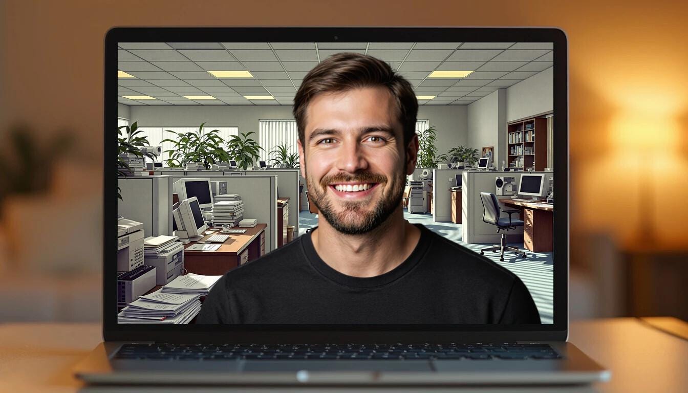 Funny 90s Office Virtual Background | Retro Corporate Cubicle for Zoom ...