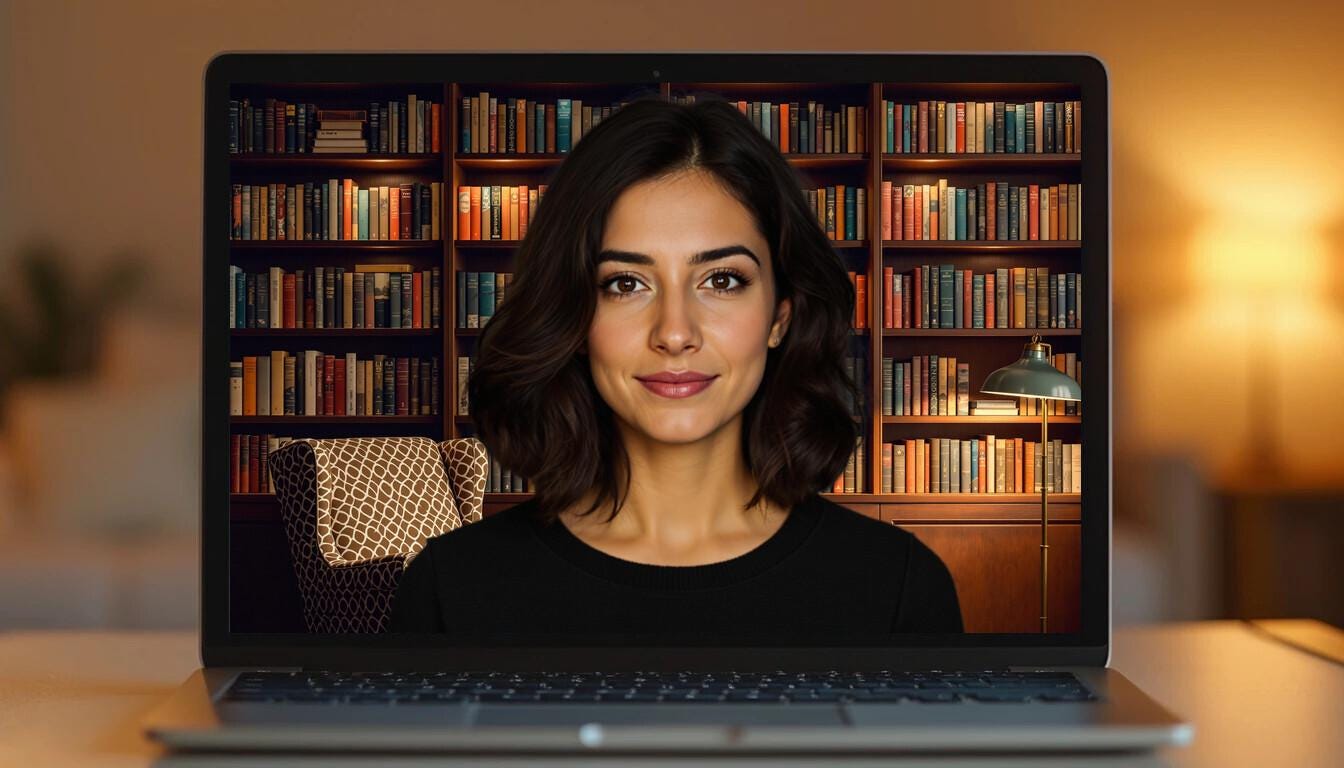 Classic Library Virtual Background | Elegant Study Backdrop for Zoom ...