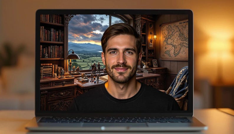 Virtual Background - Fantasy Dungeons & Dragons Home Office Backdrop ...