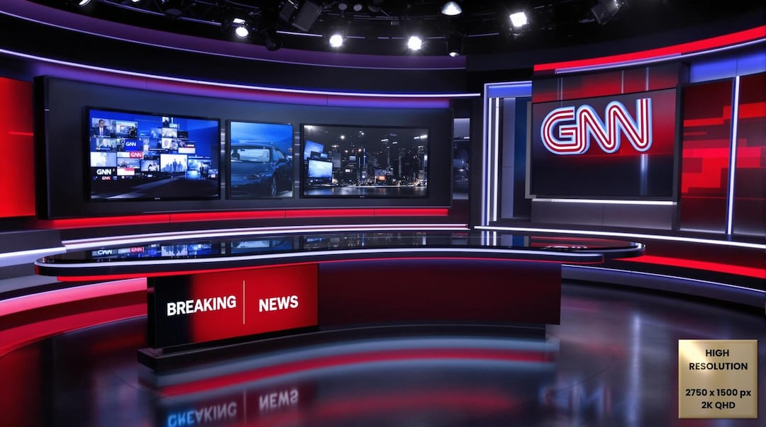 Breaking News Desk Virtual Background | Funny Home Office Backdrop for ...