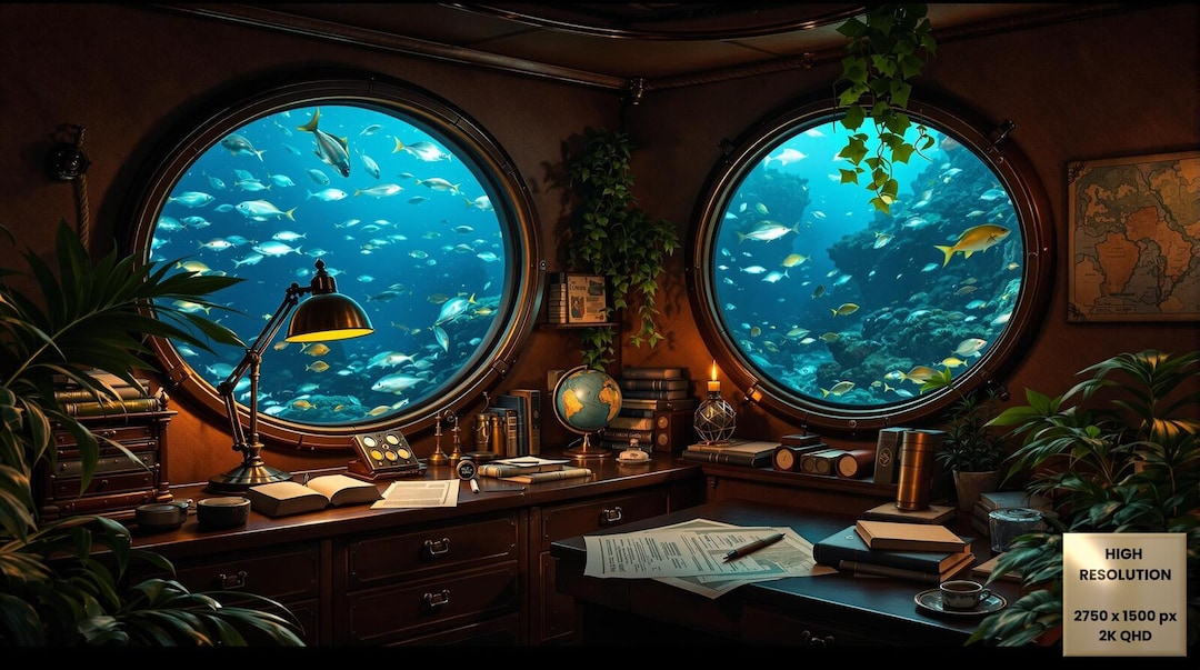 Virtual Background - Fantasy Ocean Underwater Atlantis Home Office ...
