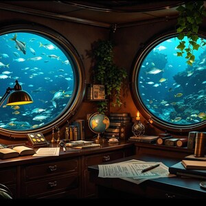 Virtual Background - Fantasy Ocean Underwater Atlantis Home Office ...