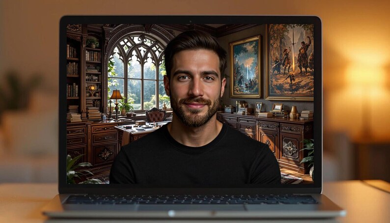 Virtual Background - Fantasy Dungeons Dragons Cozy Office Magical Home ...