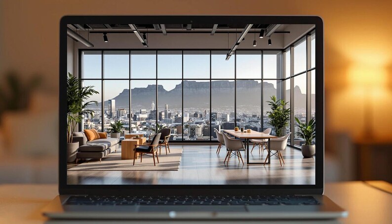Virtual Office Zoom Background, Co-working Backdrop for Meetings, 16:9 ...