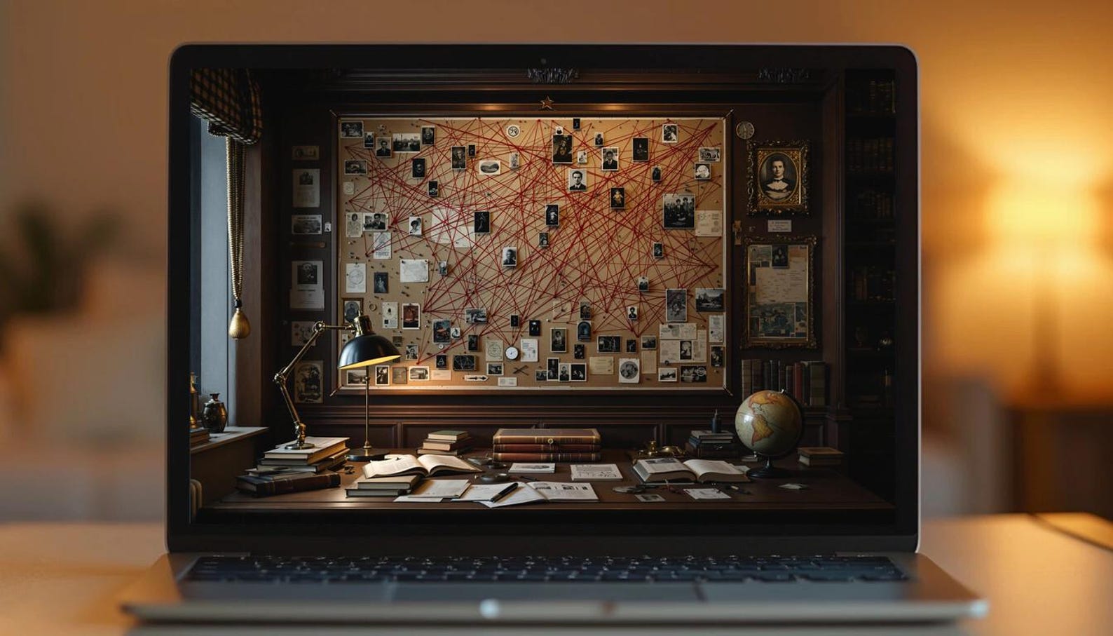 Conspiracy Theory Virtual Background | Vintage Mystery Detective Board ...
