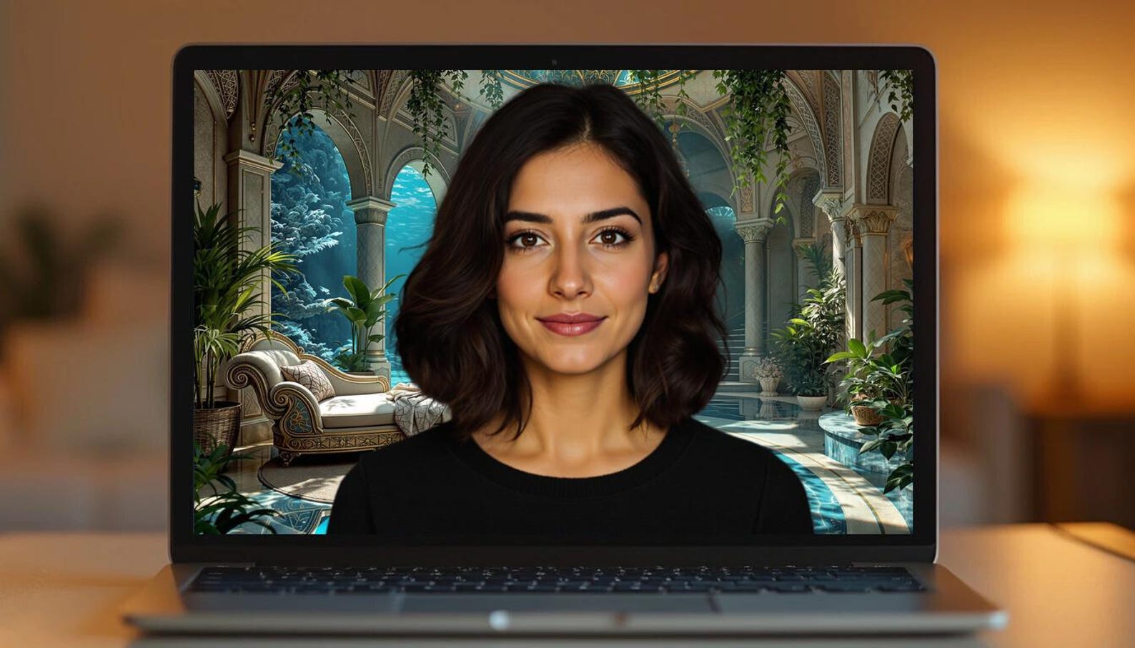 Virtual Background - Fantasy Ocean Underwater Atlantis Backdrop for ...