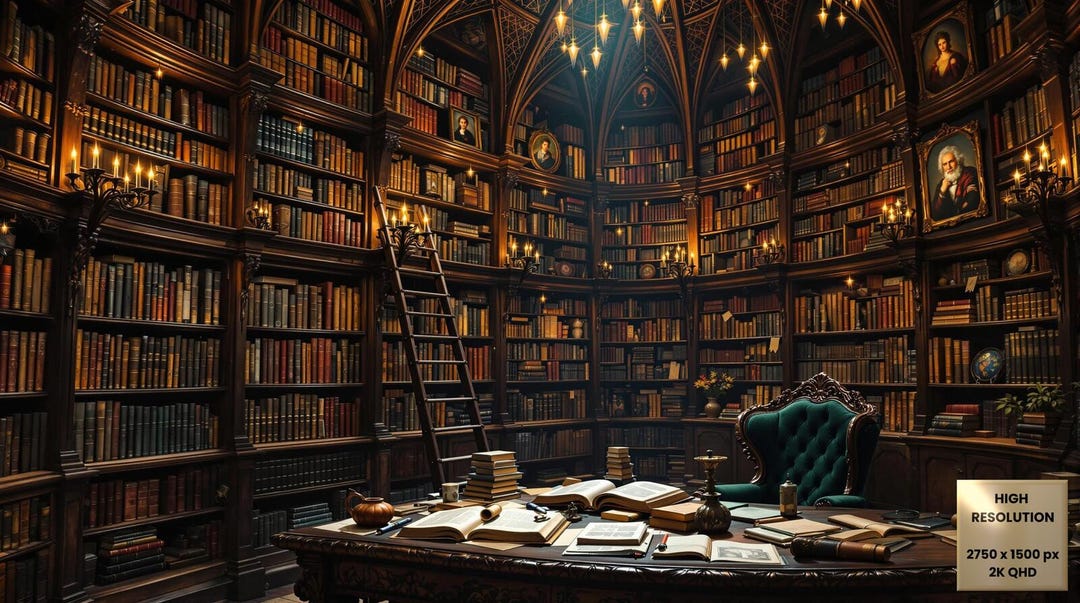 Hogwarts Library Virtual Background | Streaming Background Fantasy ...