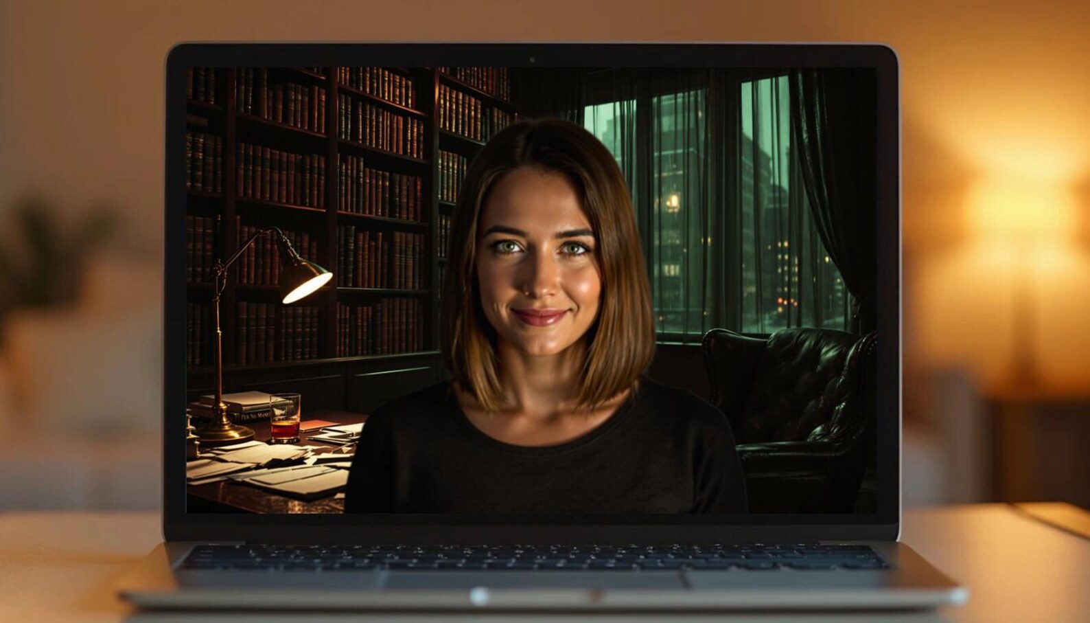 Vintage Detective Office Zoom Background | Moody Film Noir Backdrop for ...