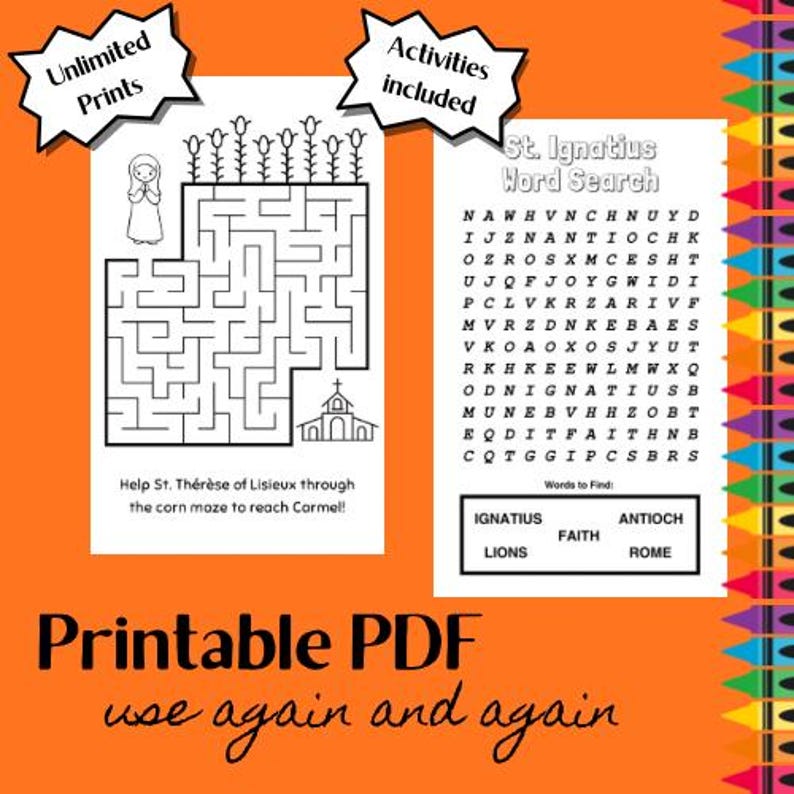 Catholic Kids Coloring & Activity Book - October Edition | Saints ...