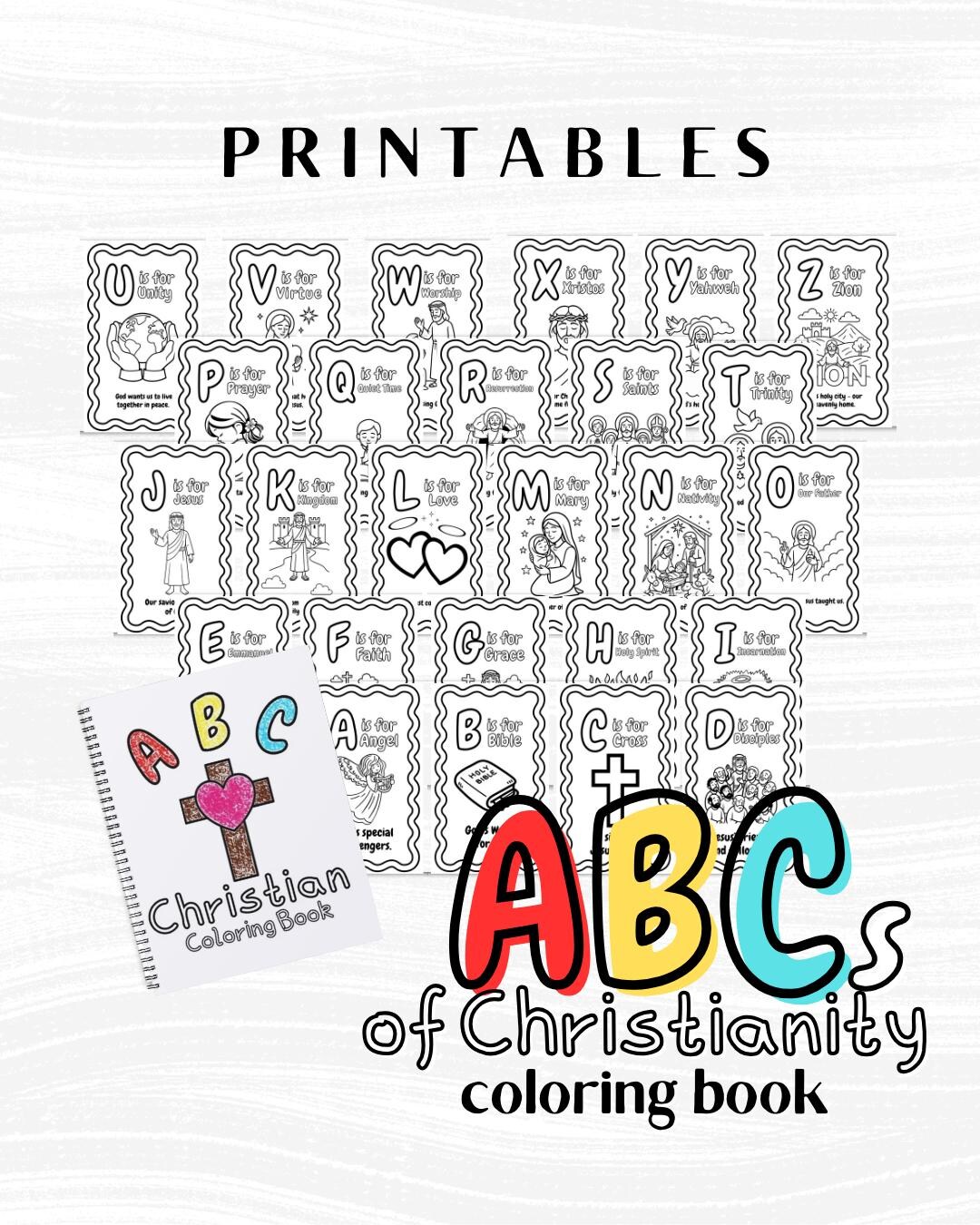 ABC Christian Coloring Book - Printable Pages - Etsy