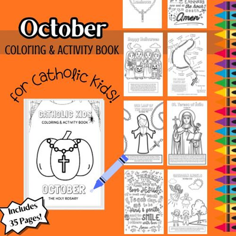 Catholic Kids Coloring & Activity Book - October Edition | Saints ...