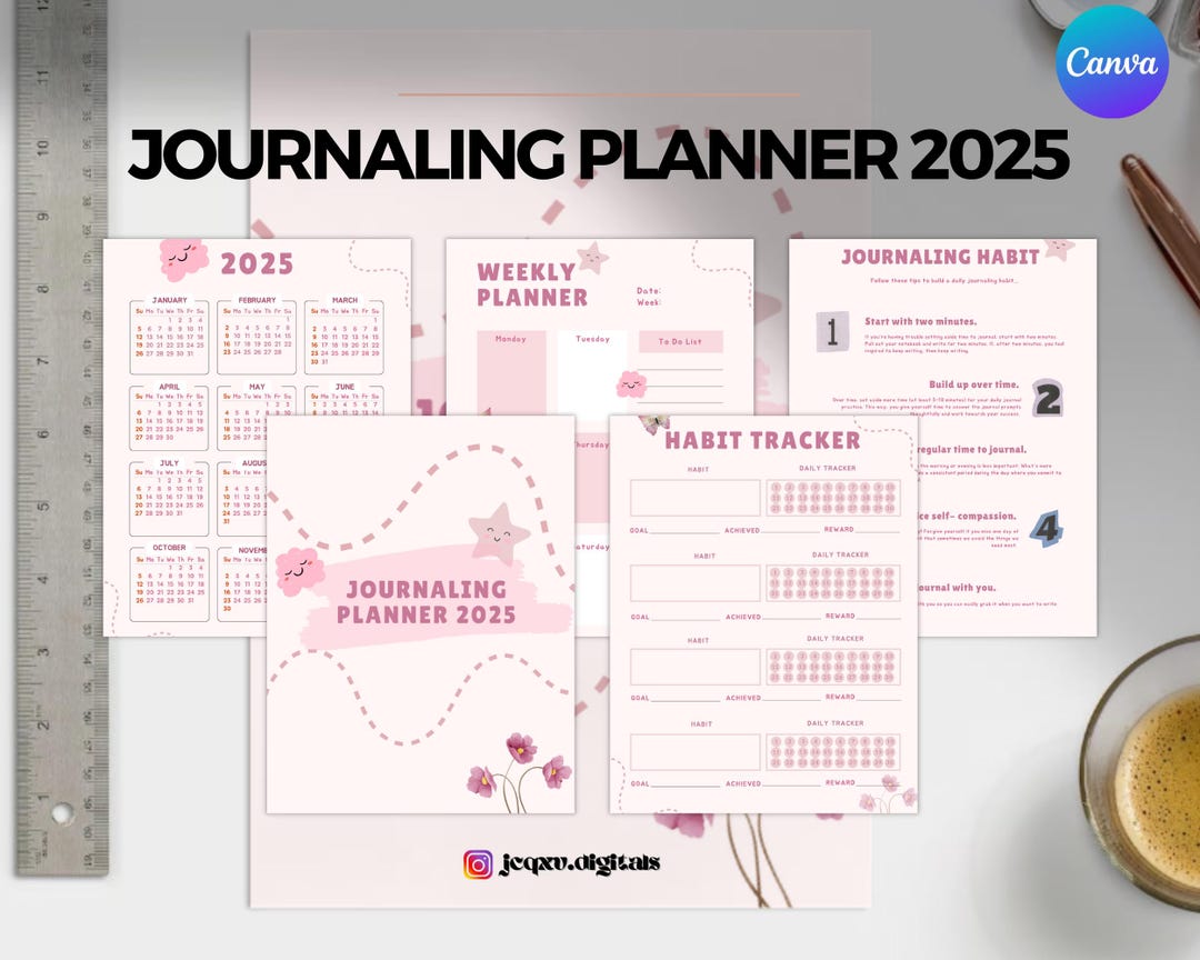 2025 Journal Planners 2025 Journalism Planner Template Digital Planner ...