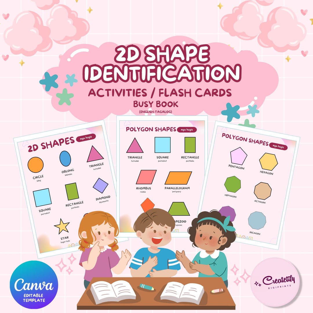Busy Book Shape Identification Activities With Flashcards for Kids ...