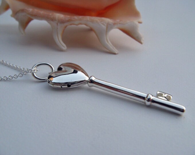 Key to Your Heart Sterling Silver Heart Key Locket Necklace - Etsy