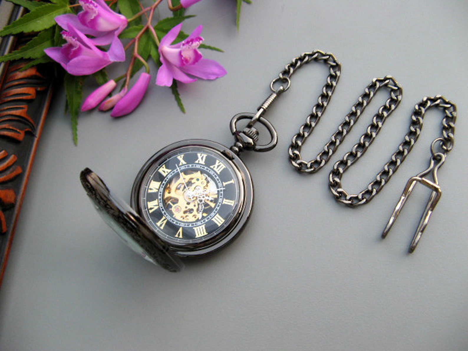 Premium Pocket Watch With 15 Inch Watch Chain Men's - Etsy