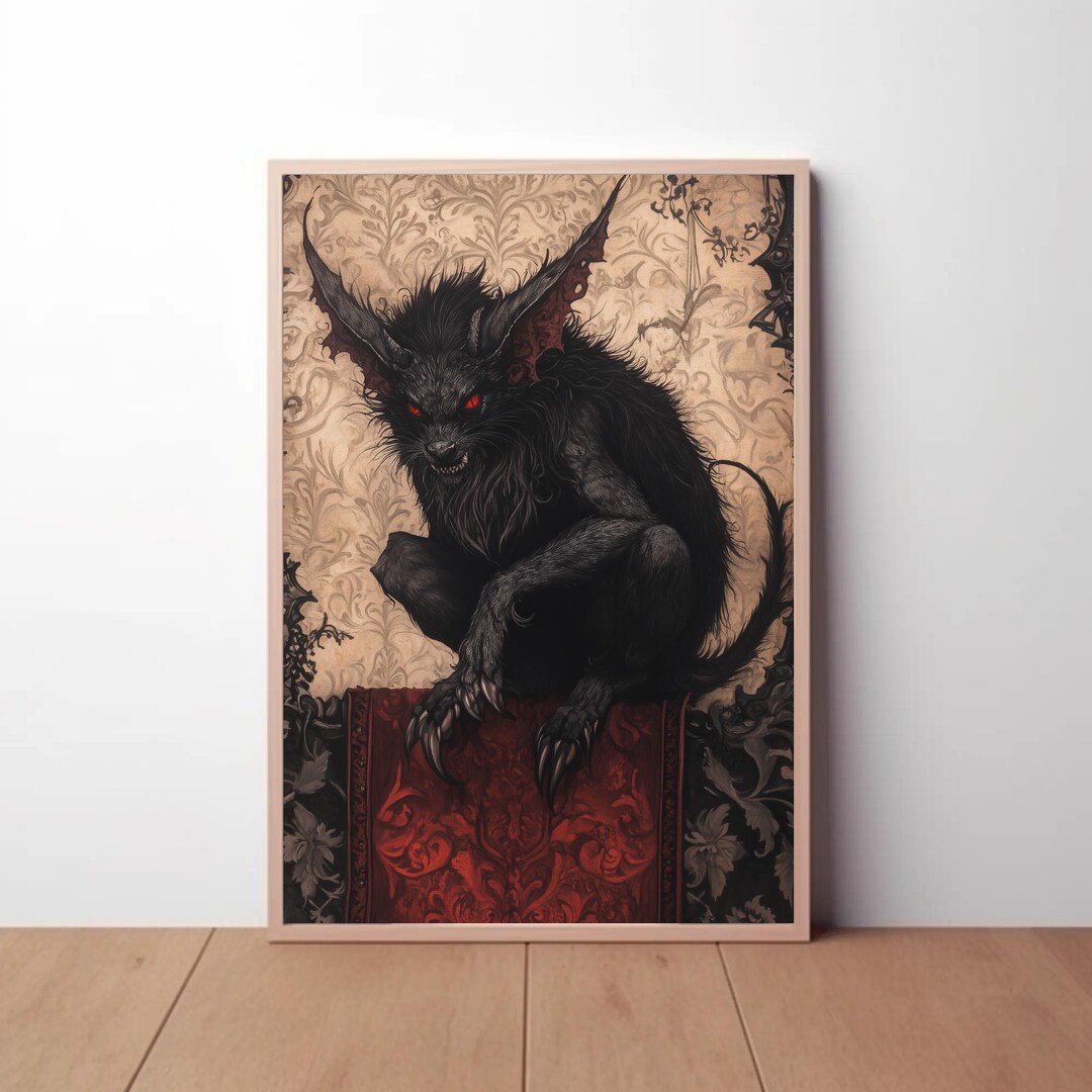 Satan Portrait Art Print Goth Design Occult Digital Download Cult ...