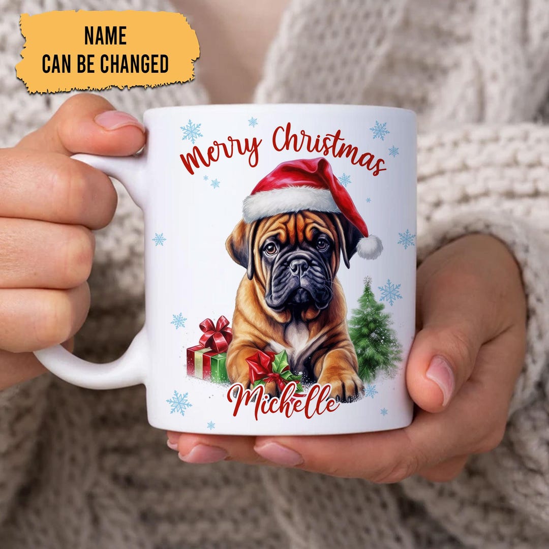 Personalized Boxer Christmas Mug – Custom Name Boxer Coffee Cup, Cute ...