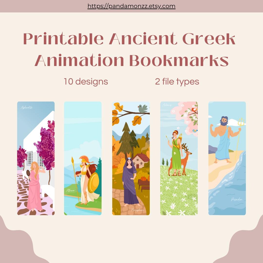 Printable Ancient Greek Animation Bookmark / Digital Mythology ...